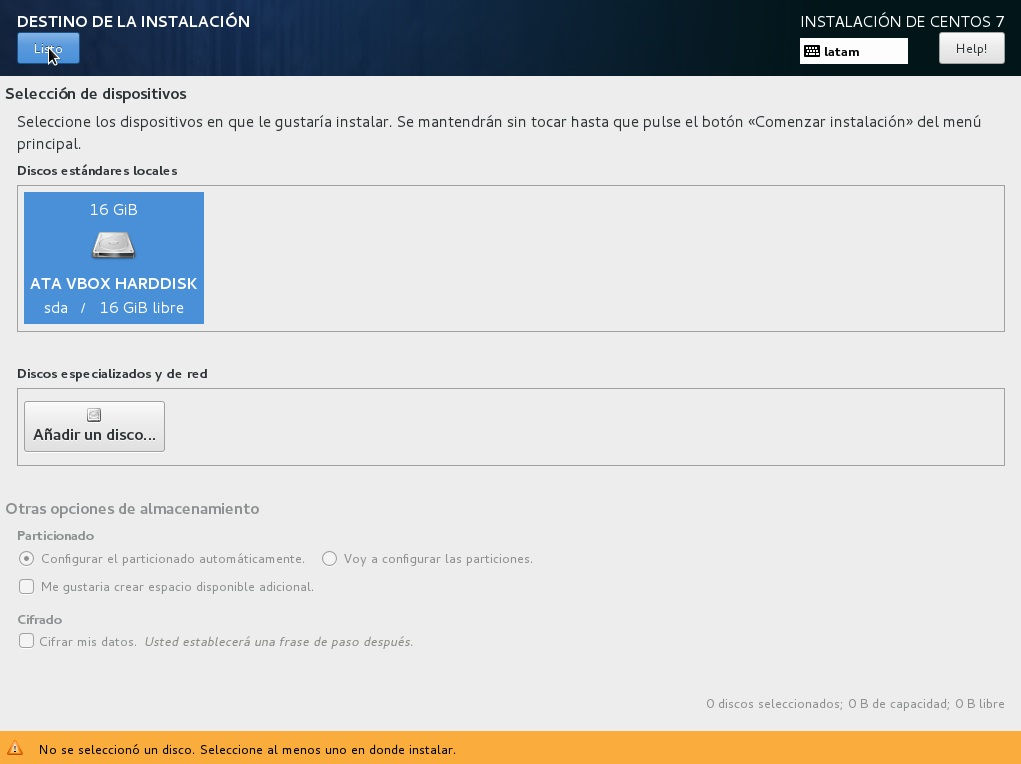Manual de Instalación de un Servidor CentOS 7
