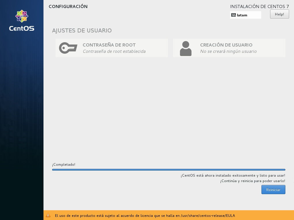 Manual de Instalación de un Servidor CentOS 7
