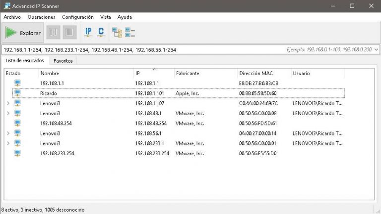 Como escanear mi red con Advanced IP Scanner