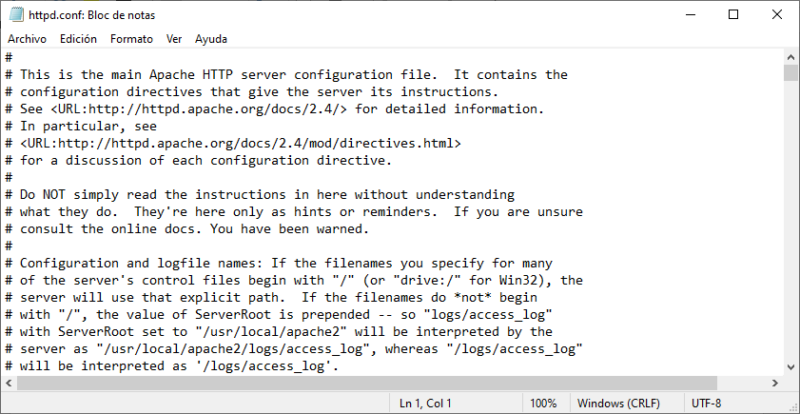 ¿CÓMO TENGO ACCESO A MIS SITIOS WEB Y AL ARCHIVO DE CONFIGURACIÓN DE APACHE EN XAMPP?