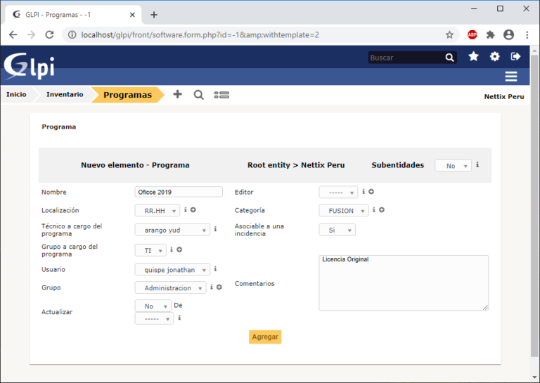 Guía completa de OCS Inventory y GLPI